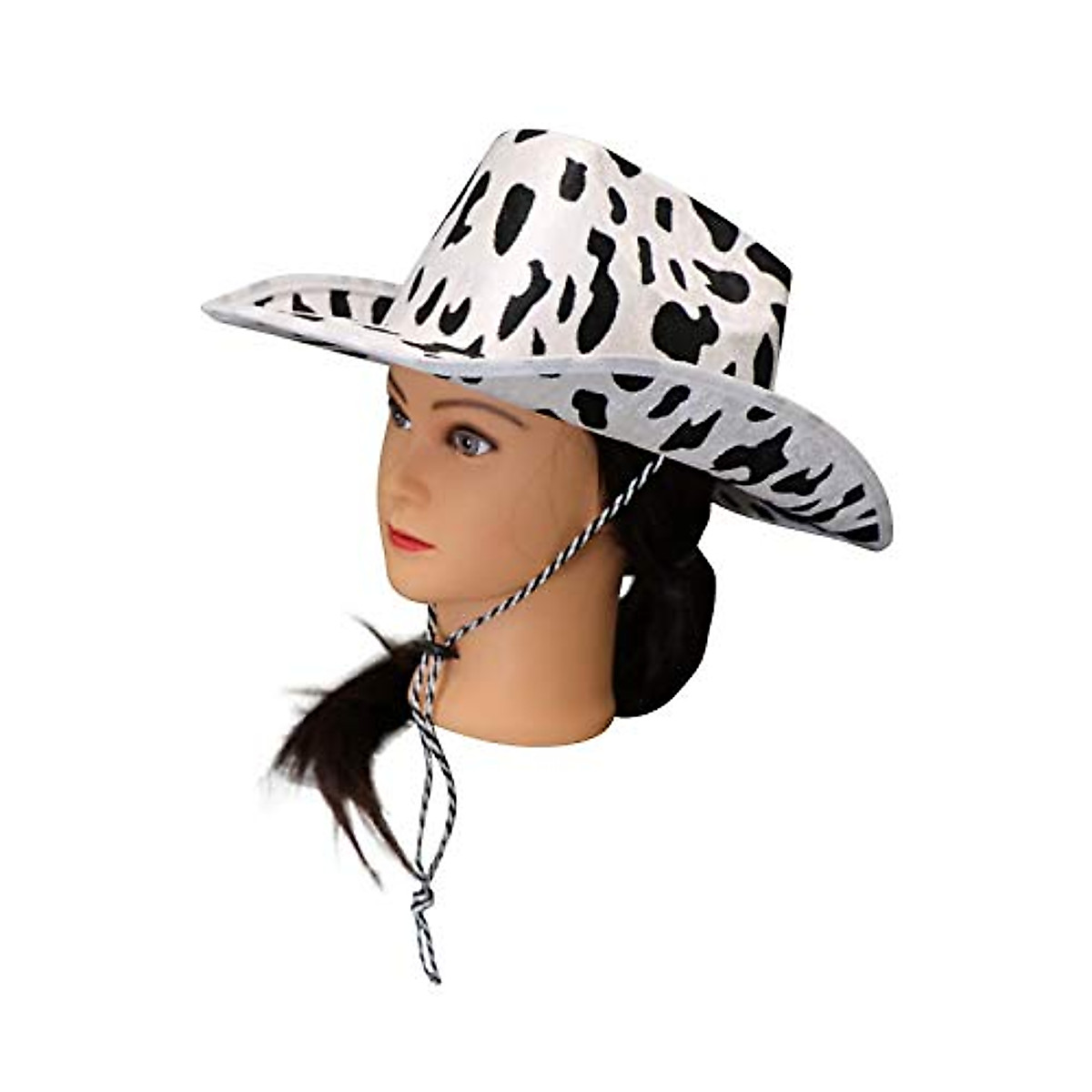 PrideAhead Cowboy Hat Fun Cow Print Hat – Unisex Black and White Cowboy Hat (1)