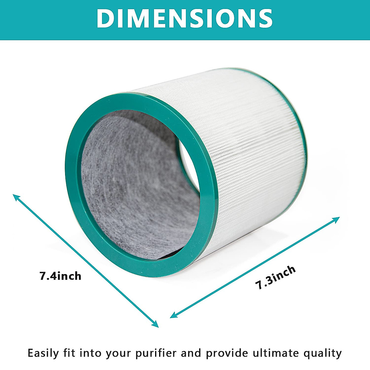 2 Pack Replacement Air Purifier Filter for Dyson Tower Purifier Pure Cool Link TP00,TP01, TP02, TP03, BP01,AM11, Compare to Part 968126-03