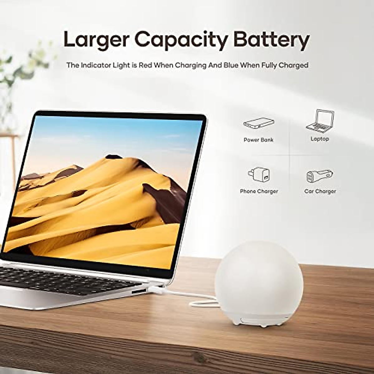 Night Light for Kids, USB Rechargeable Beside Lamp with Dimmable,Warm Light,7 Colors Changing,Touch Control, 0.5/1hour Timer for Nursery, Baby,Bedroom,Camping,Gift