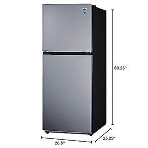 Summit Appliance FF1089PLIM 24" Wide Top Mount Refrigerator-Freezer with Icemaker, 10 cu.ft, Defrost Type, Stainless Steel Look, Frost-free Operation, ADA Compliant, Interior Light (Stainless Steel)
