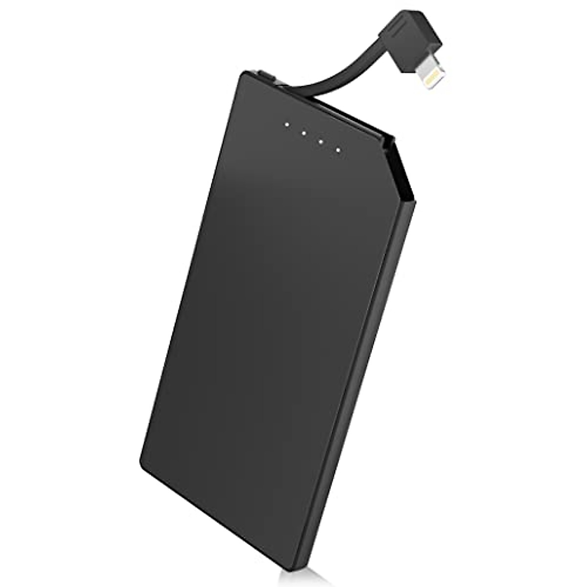 Auskang 5000mAh Portable Charger Ultra Slim External Battery Pack with Built in Lightning Cable [Only 0.24 inch] Compatible with iPhone 14/13/12 mini/12/12 Pro/11/11 Pro/11 Pro Max/XR/XS/X/8/8 Plus