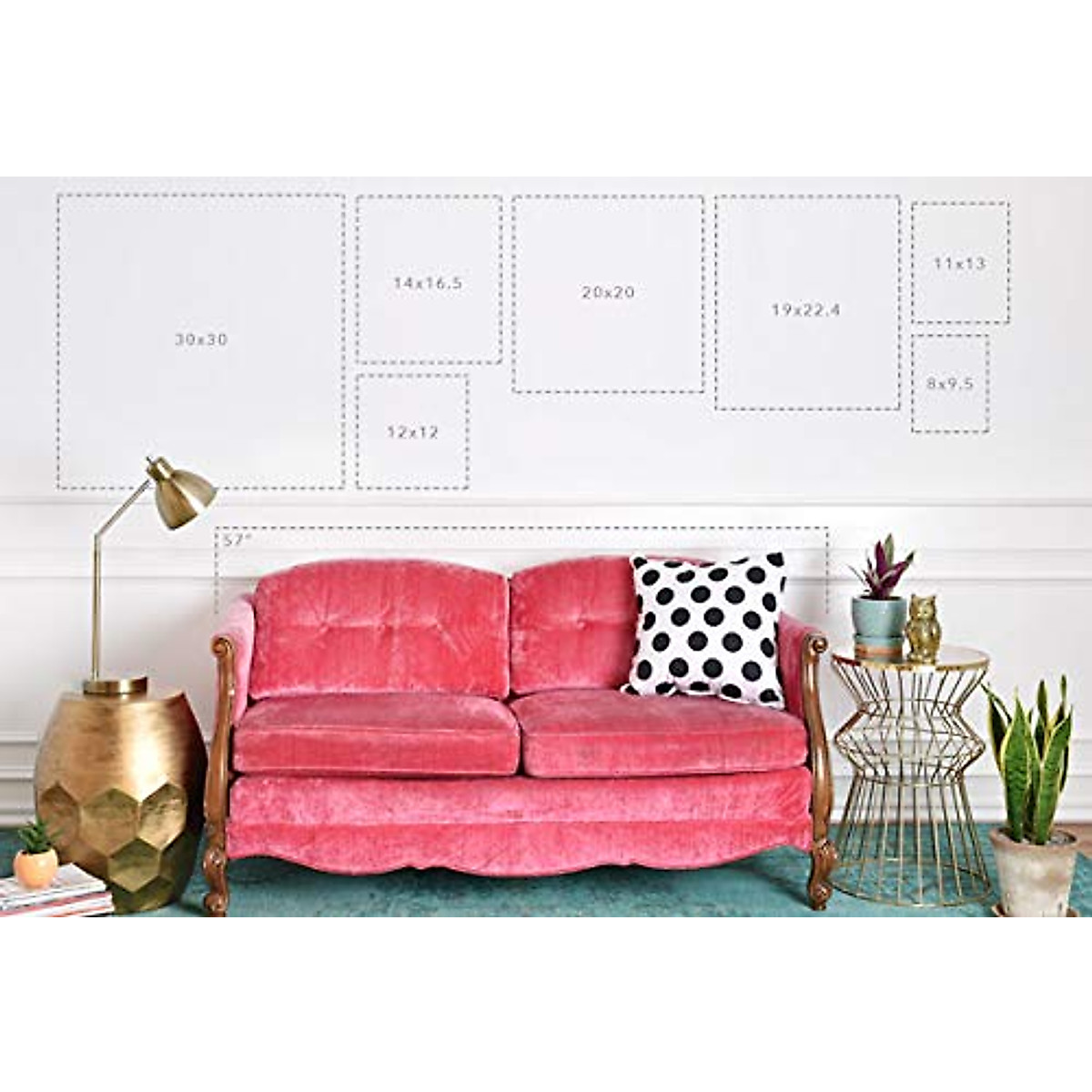 Amazon Brand – Rivet Pineapple Speck Print Wall Art in Gold Wood Frame, 12" x 12"