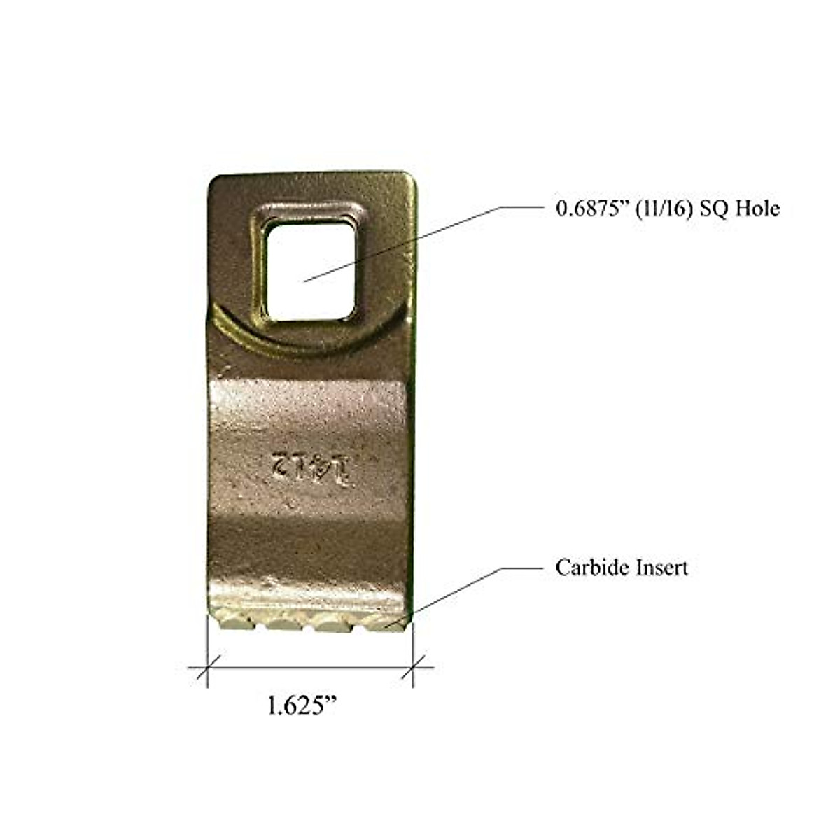 2 - Square Hole Replacement Carbide Auger Teeth w/Hardware - L13-G558