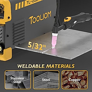 TOOLIOM 200A TIG Welder High Frequency TIG 110V/220V Dual Voltage TIG/Stick/Arc 2 in 1 IGBT Digital Inverter Welder TIG Welding Machine