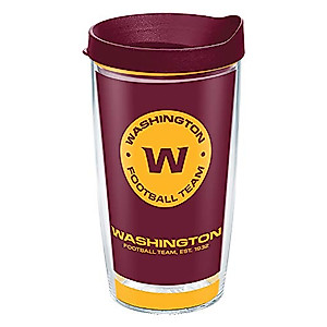 Tervis Made in USA Double Walled NFL Washington Insulated Tumbler Cup Keeps Drinks Cold & Hot, 16oz, Touchdown