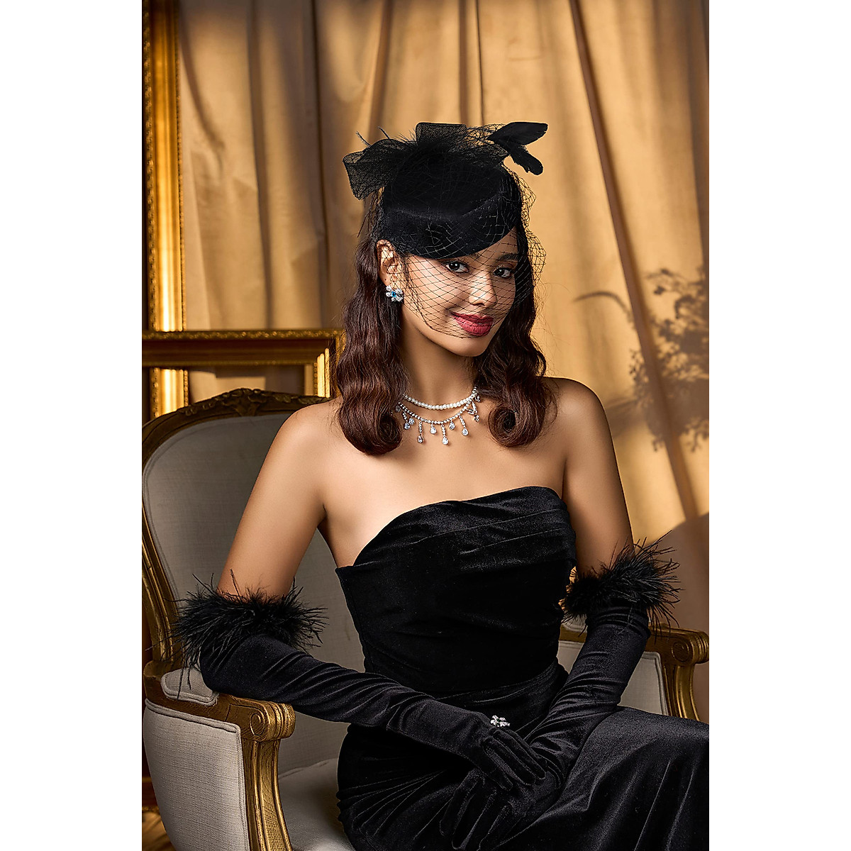 BABEYOND Fascinator Hats for Women Tea Party Hat Kentucky Fascinators Headband Derby Hats Wedding Party