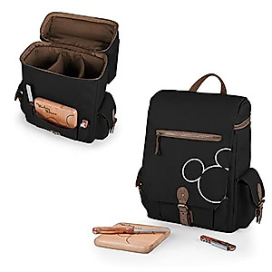 Disney Mickey Mouse Moreno 3-Bottle Beverage & Cheese Tote - Beverage Tote Bag - Gift for Beverage Lovers, (Black)