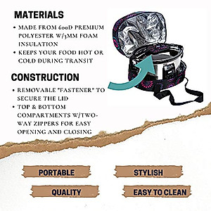 Slow Cooker Bag for Carrying Oval and Round-Shaped Crockpots, Multi Cookers, Rice & Pressure Cookers up to 6 Quarts to Transport Hot Food with Ease and in Style (Purple Circle)