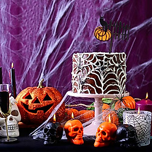 Amosfun 5 Pcs Creative Halloween Pumpkin Cat Design Birthday Cake Toppers for Party Cake Decortion