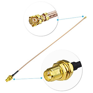 Bingfu Dual Band WiFi 2.4GHz 5GHz 5.8GHz 8dBi RP-SMA Male Antenna 20cm 8 inch RG178 U.FL IPX IPEX to RP-SMA Female Cable 4-Pack for WiFi Router Wireless Mini PCI Express PCIE Network Card Adapter