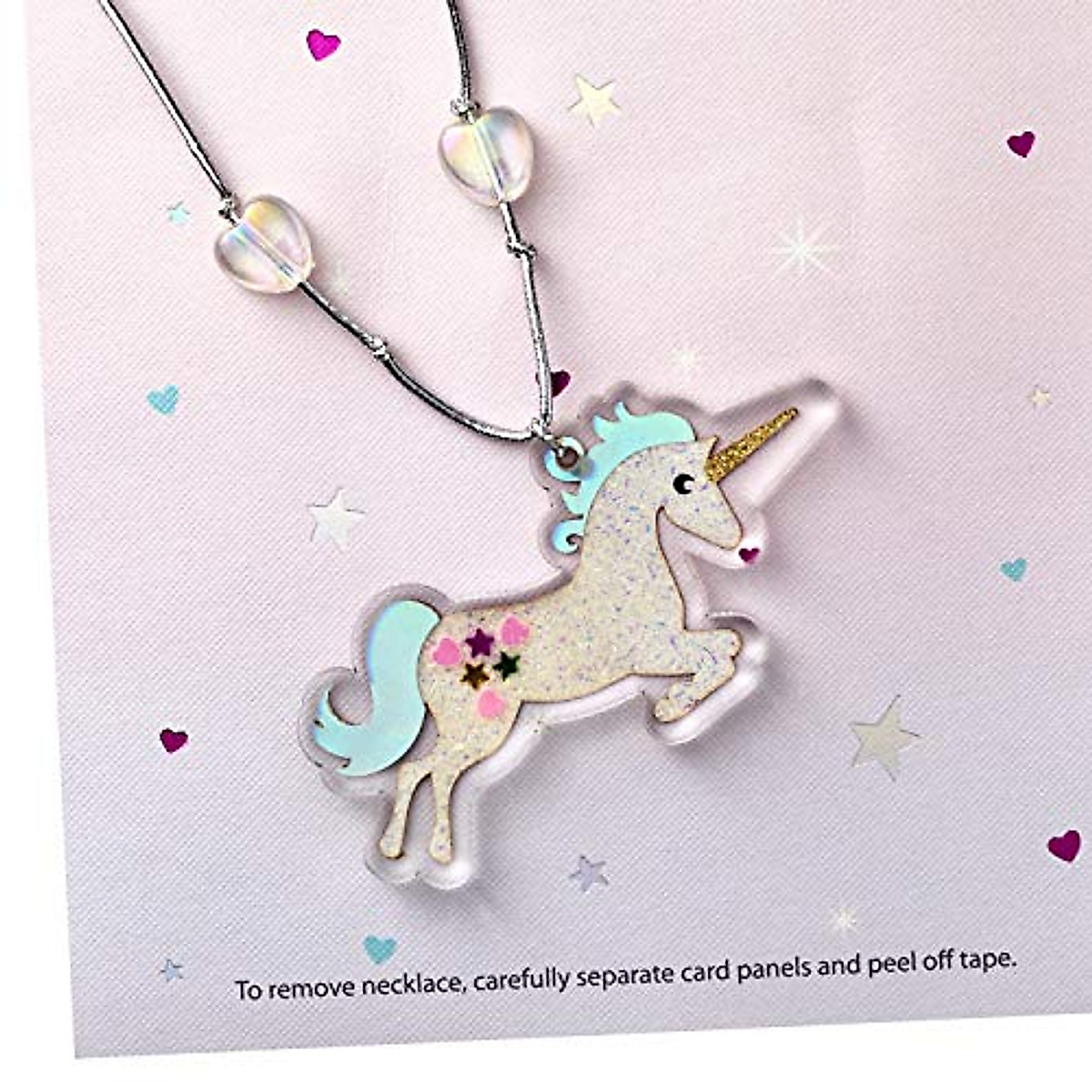 Hallmark Signature Valentines Day Card for Kids (Removable Unicorn Necklace)
