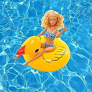 ENOCHT 31 Pcs Doll Swimwear Clothes and Accessories Including 10 Bikini Swimsuit, 2 Swimming Ring, 1 Surf Skateboard, 1 Drink, 1 Bucket,2 Hat and 10 pcs Shoes for 11.5 inch Doll