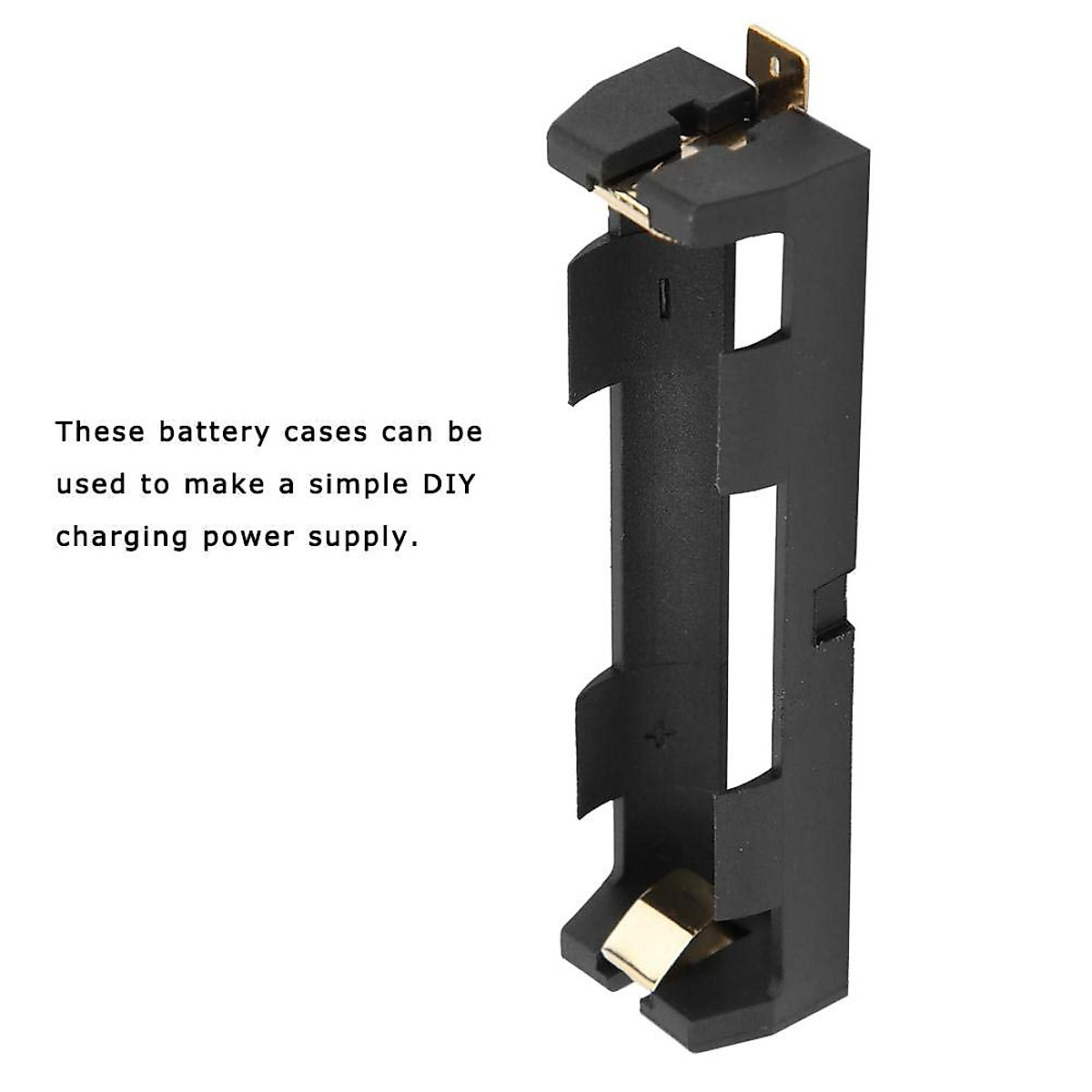 Rechargeable Battery Charger, 2Pcs Black Rechargeable Single Battery Charger Case Battery Holder Box Battery Storage Container for SMD DIY Charging Power Supply