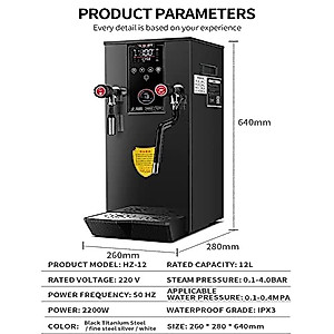 KJLYLPP 12L Commercial Multi-Purpose Milk Frother, Electric Milk Foam Maker LED Display for Espresso Coffee Tea Coffee Shop Dessert Shop Hotel Milk