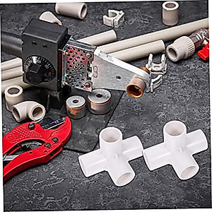 YARNOW 40 Pcs Water Pipe Elbow Carassosories A Frame Tent Clothes Rack with Shelf PVC Pipe Clothes Shelves PVC Pipe 1/2 Inch Tee 4 Way PVC Pipe Tee Pipe Connector for Storage Frame White