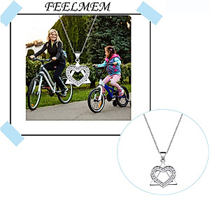 FEELMEM Adoption Jewelry Intertwined Heart and Triangle Adoption Symbol Charm Necklace Gotcha Day Adoption Gift