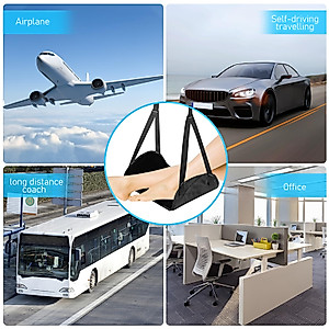 Airplane Footrest, Airplane Foot Hammock, Travel Foot Rest for Airplane, Portable Airplane Travel Leg Rest, for Airplane Travel Long Flight Essentials Home Office Footrests Foot Rest