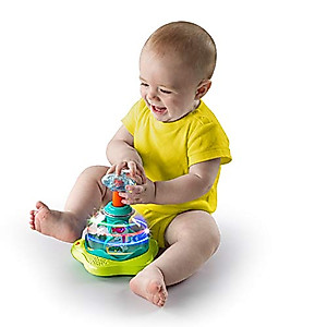 Bright Starts Press & Glow Spinner Cause and Effect Musical Baby Toy, Age 6 Months+