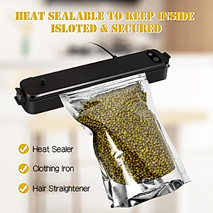 100PCS Resealable Mylar Bags for Food Storage, 5.9'' x 8.7'' Smell Proof Ziplock Bags Freestanding, Aluminum Foil Packaging Pouches Bag for Cookies, Nuts, Tea, Candy - 6.3 Mil