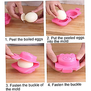 Boiled Egg Mould,6PcsHard Boiled Egg Mold,Fish Car Heart Shape Onigiri Mold,3D Rice Ball Maker, Plastic Egg Shaper DIY Tools Bento Accessories, Random Color