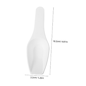 ROMISBABA 10pcs Weighing Spoon Plastic Weighing Sample Scoop Ice Scooper Popcorn Scooper Plastic Scoop Ice Scoop Plastic Ice Cube Scoop for Freezer Bin Plastic Spoons Scoop Shovel White Pp