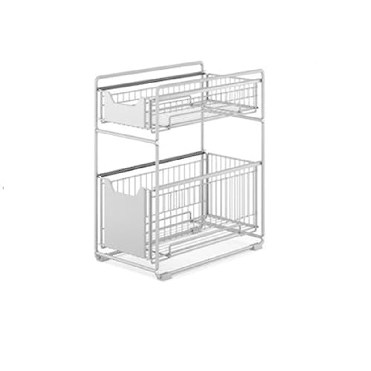 SLDMJFSZ Under Sink Organizers and Storage,2-Tier Sliding Kitchen Cabinet Organization,Multi-Purpose Under Sink Shelf,Black/White,White,Small