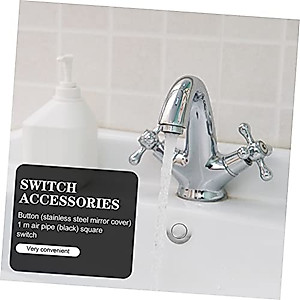 ORFOFE Air Button Simple Installation Bathtub Replacement Switch Garbage Disposal Supplies Drain Plug Bathtub Sink Disposal Garbage Disposal Button Practical Bathtub Jetted Silver Abs