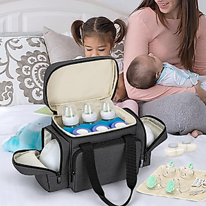 BAFASO Insulated Wearable Breast Pump Bag (with a Waterproof Pad) Compatible with Momcozy S12 Pro, Momcozy M5 and Elvie, Wearable Breast Pump Carrying Case, Black