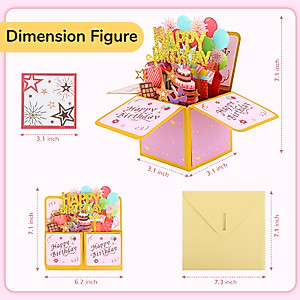 Zugzwang Birthday Cards for Women Men, Pop Up Greeting Cards for Girls Boys, Gift Cards Birthday for Her Him (Gold)