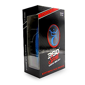 360 Sport Wave Brush 2.0 - Hard Flex Bristles - (Black Ice) - Wet Dry Technology - No Slip Rubber Grip Ultimate 360 Wave Brush Hairbrush by Crown Quality Products