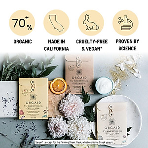 ORGAID Organic Sheet Mask | Made in USA (Anti-aging & Moisturizing, pack of 4)