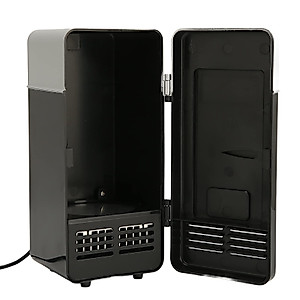 VBESTLIFE Car Fridge, USB Powered, Mini Fridge with Cooling and Heating Function, Isolated Cooling, Low Decibel, Energy Saving Semiconductor, for Cosmetics Beverages(Black)