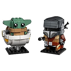 LEGO BrickHeadz Star Wars The Mandalorian & The Child 75317 'Baby Yoda' Building Toy, Collectible Model Figures Set, Gift Idea for Teens