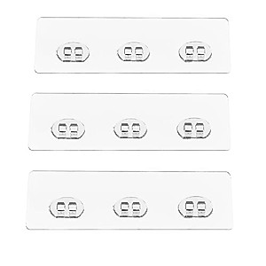 iPEGTOP 3PCS Transparent Adhesive for Shower Caddy Basket and Bathroom Shelf, 11 x 3.1 inches