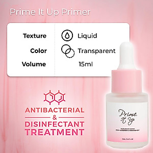 LLBA Eyelash Extension Primer 15 ML - Increase Adhesive Bonding Power | Easily Removes Proteins and Oils/Oil Free/Longer Extension Retention (Prime it up) (Packaging May Vary)