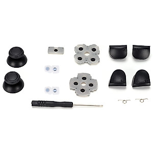PS5 Controller Replacement Parts Kit for PS5 Handle Conductive Rubber Pad Rocker + 3D Plastic Cap + L12 Replacement Buttons Set Repair Kit