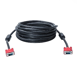 DTech 25ft VGA Cable Male to Male Connector with Dual Ferrite Cores 15 Pin SVGA Cord for Computer Monitor Laptop Projector (25 Feet, Black)