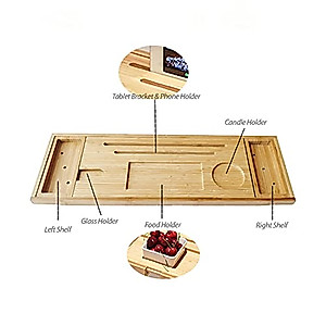 SDGH Extendable Bath Tray Bathtub Tray Spa Bath Tub Caddy Organizer Book Wine Tablet Holder Reading Rack Bathroom Accessories