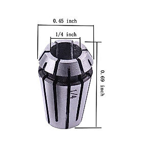 𝐋𝐮𝐨 𝐤𝐞 ER11 Spring Collet Nut Set - AAA Level High Precision ER11 1/4 Inch Collet Chuck + ER11 Clamping Nut for CNC Engraving Mechine/Lathe Milling Tool