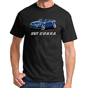 2004 Ford SVT Cobra Mystichrome Mustang Convertible Full Color Design Print Tshirt Large Black