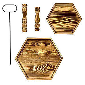 Farmhouse Tiered Tray - Two Tier Tray in Rustic Wood for Kitchen Counter, Wooden Serving Tray, Cupcake Stand, Coffee Bar and Food Display