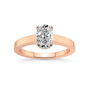 FRIENDLY DIAMONDS 1 Carat IGI Certified Oval Shape Lab Grown Diamond Ring | 14K Or 18K White, Yellow Or Rose Gold | Ember Solitaire Diamond Ring | FG-VS1-VS2 Quality