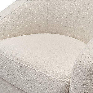 Home Square Fabric Upholstered Swivel Glider in Ivory Boucle (Set of 2)