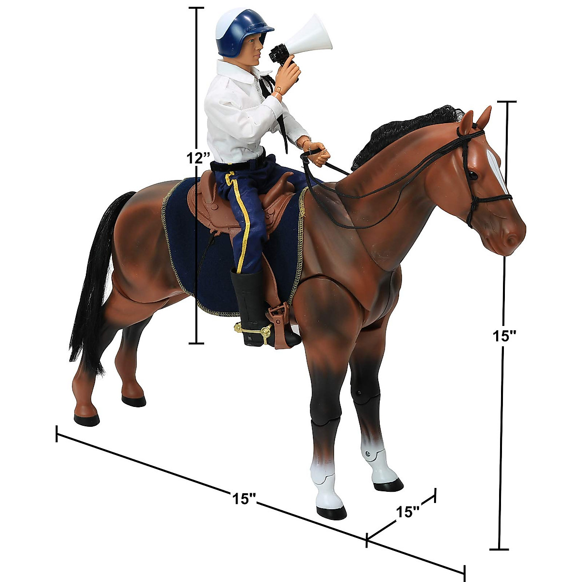 Click N' Play Police on Horse 12" Action Figure Play Set with Accessories