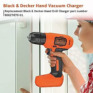 15V 90627870-01 Hand Drill Charger for Black & Decker Screwdriver Power Adapter Cord BDCSFS30C-CA BDCD8C BDCS20C BDCS50C BDCSFS30C BDCD8BVA