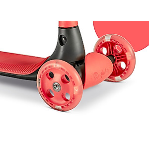 Yvolution Y Glider Kiwi | Three Wheel Kick Scooter for Kids with LED Wheels for Children Age 3+ Years Old(Red 2)
