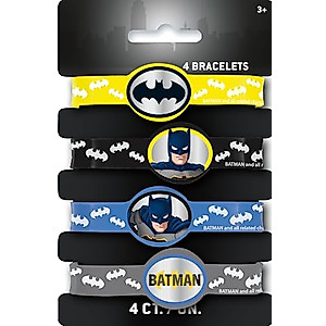 Unique Batman Stretchy Bracelets (Pack of 4) - Ideal for Kids Birthdays & Parties