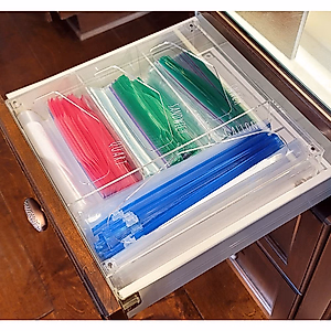 OnDisplay Luxe Acrylic Kitchen Drawer Zip Food Storage Bag Organizer