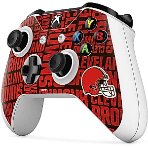 Skinit Decal Gaming Skin Compatible with Xbox One S Controller - Officially Licensed NFL Cleveland Browns - Blast Design