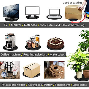 6 Inch & 12 Inch Lazy Susan Turntable Organizer - Heavy Duty Rotating Swivel Stand with Steel Ball Bearings for Cake, Kitchen Cabinets, Monitor, TV, Painting, Display